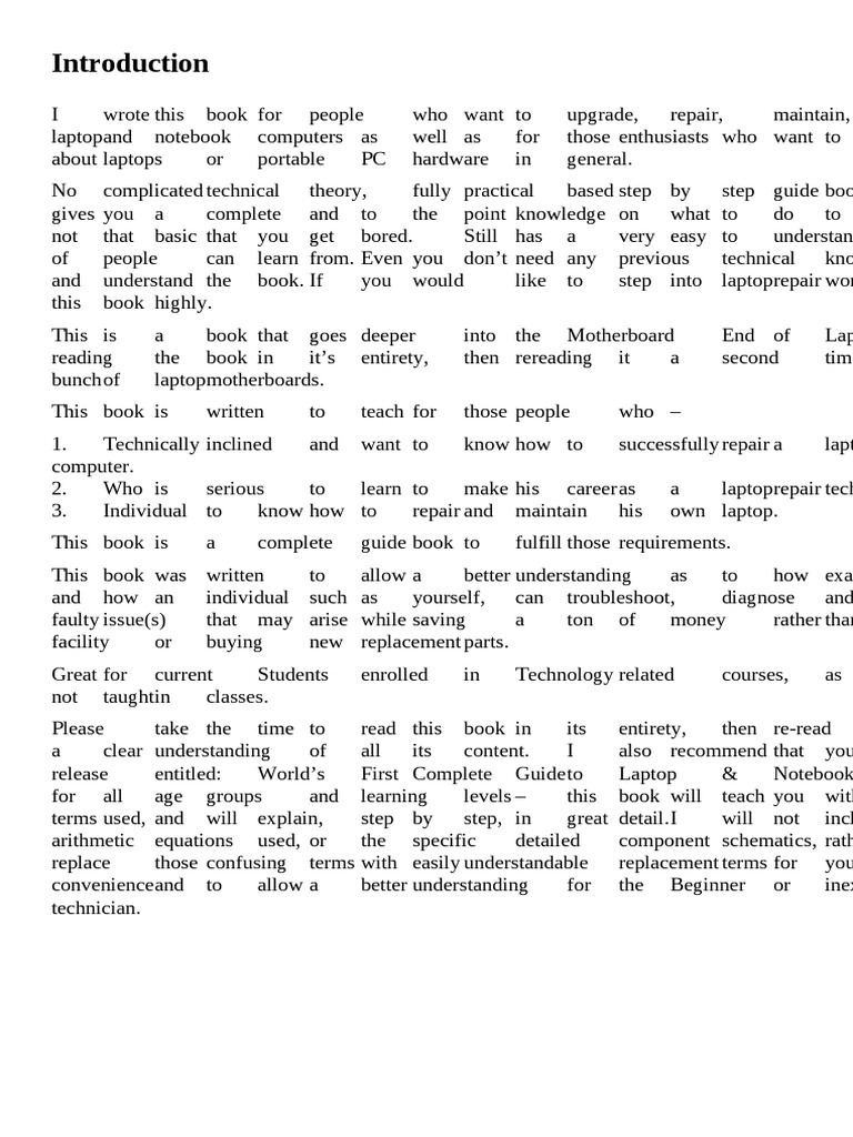 Computer System Repairing Handbook PDF | Download Free PDF | Laptop ...