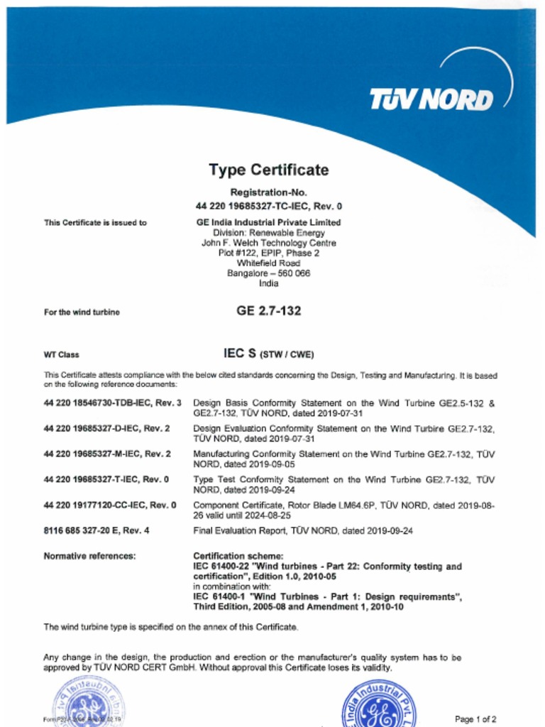 2.7-132 Type Certificate | PDF