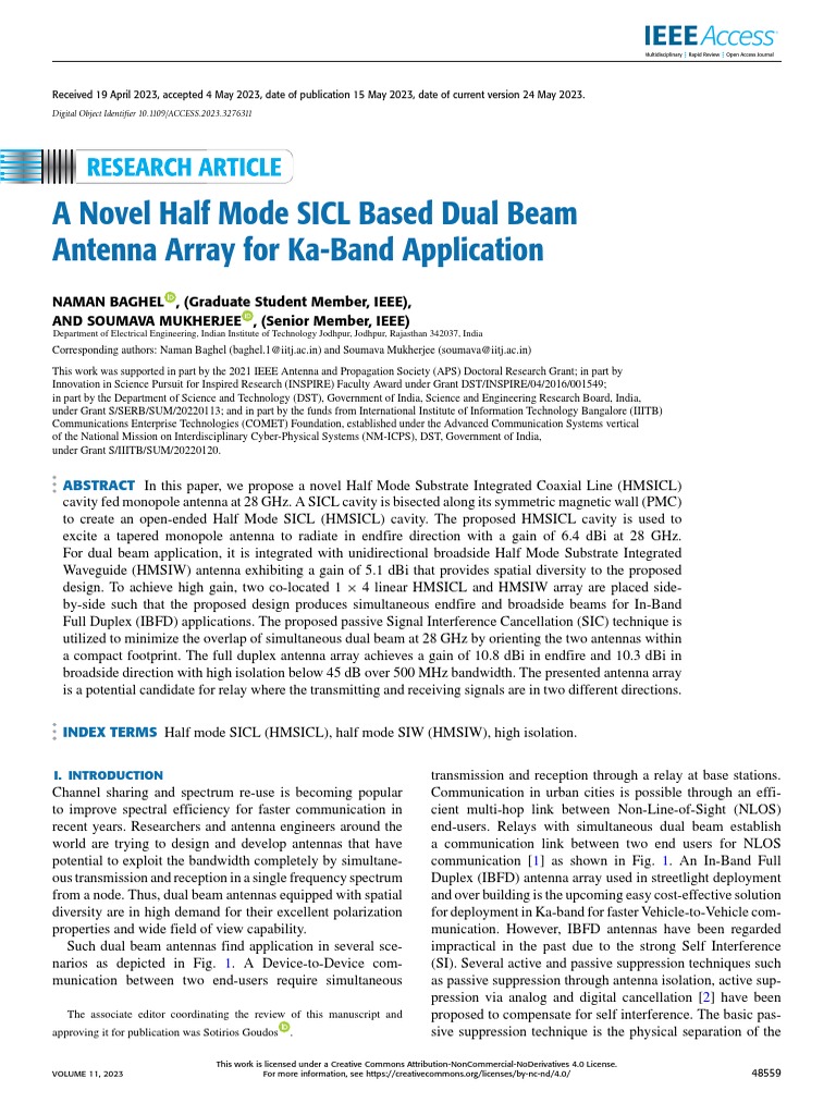 A Novel Half Mode SICL Based Dual Beam Antenna Array For Ka-Band Application | PDF | Antenna ...
