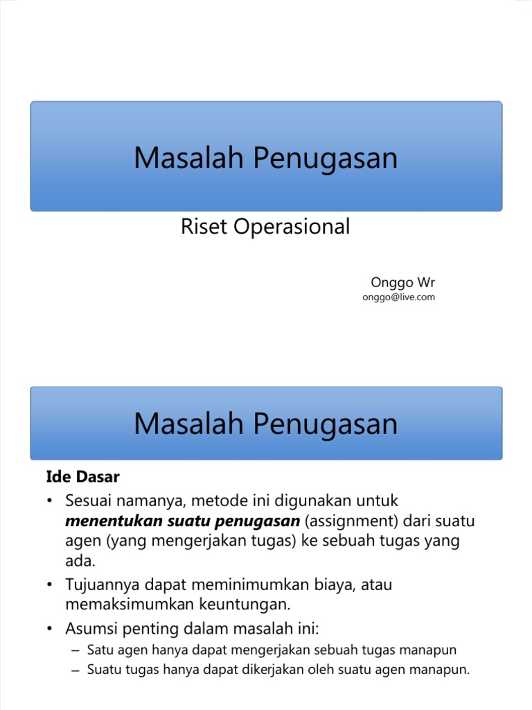 Optimasi Penugasan Tugas | PDF