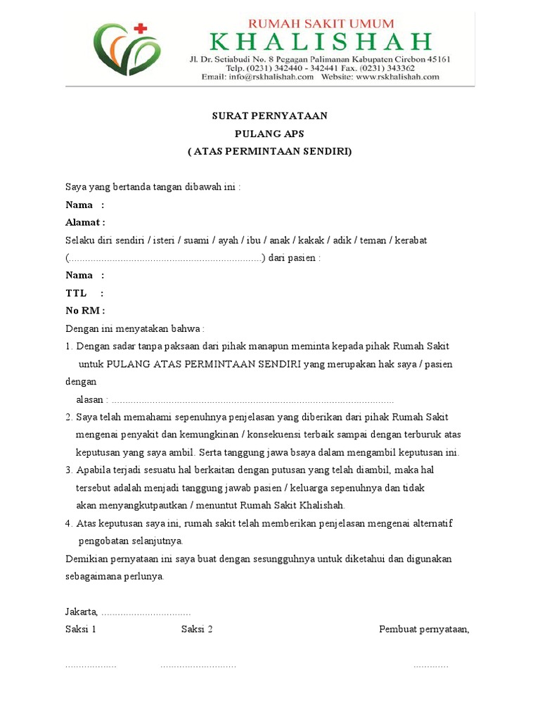 Surat Pernyataan Aps | PDF