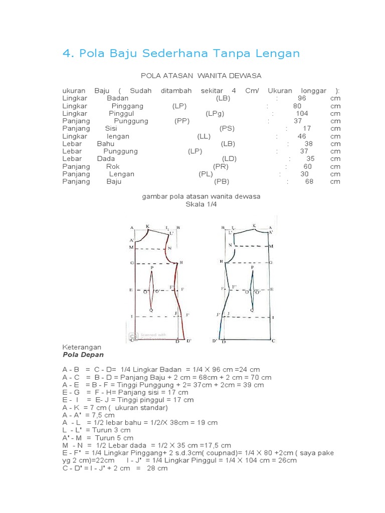 Pola Atasan Lengan Simple | PDF