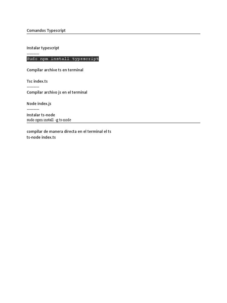 Comandos Typescript | PDF