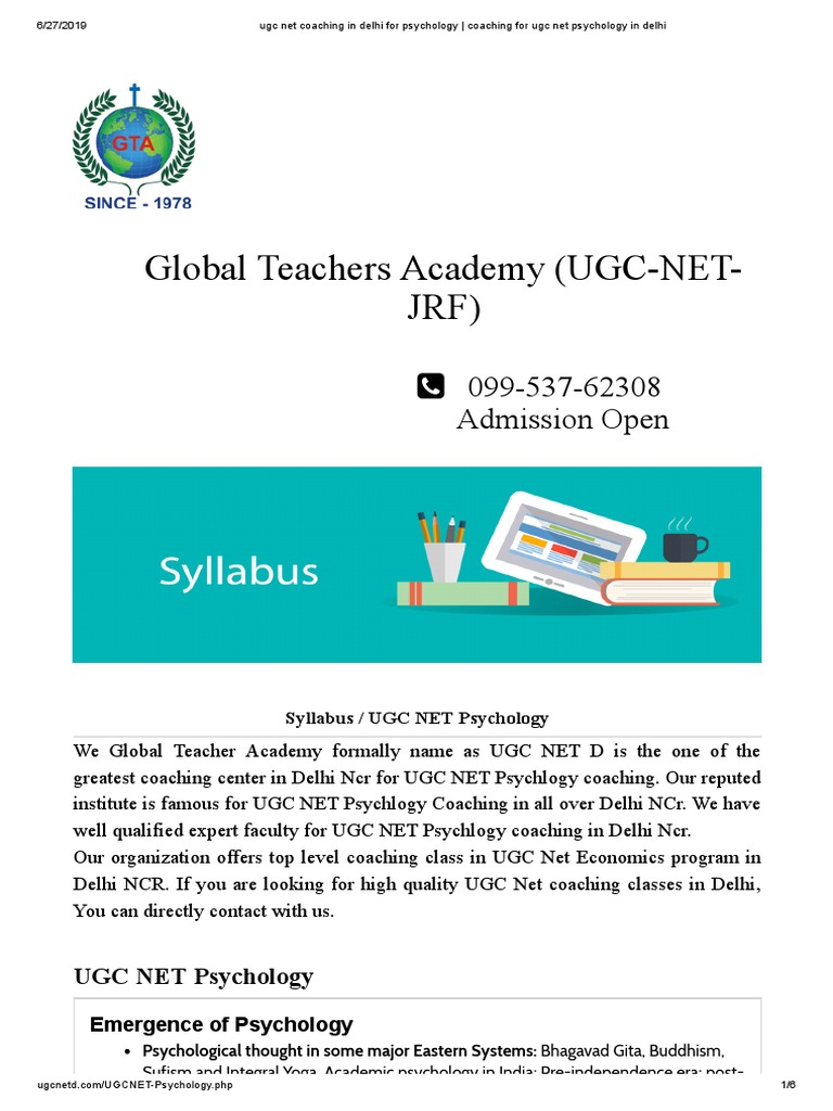 Detailed Syllabus According To A Coaching Institute | PDF | Perception ...