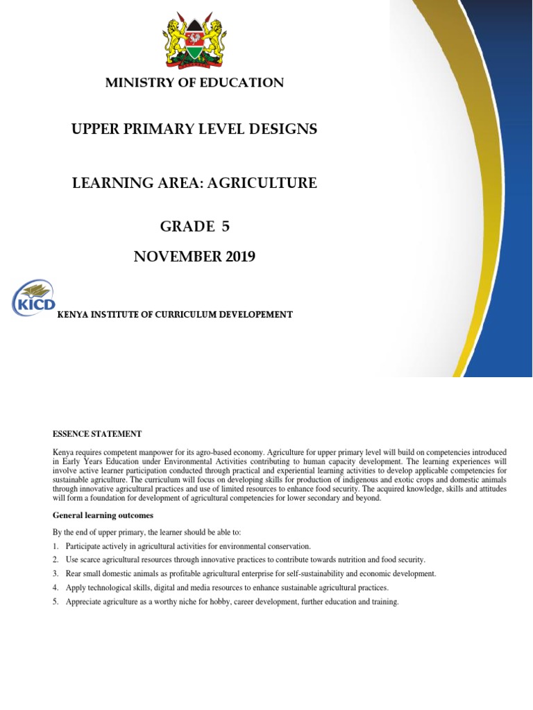 Grade 5 Agriculture Curriculum Design | PDF | Learning | Soil