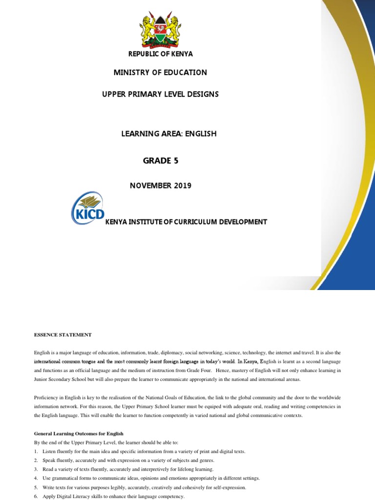 Grade 5 Curriculum Designs - English | PDF | Learning | Reading ...