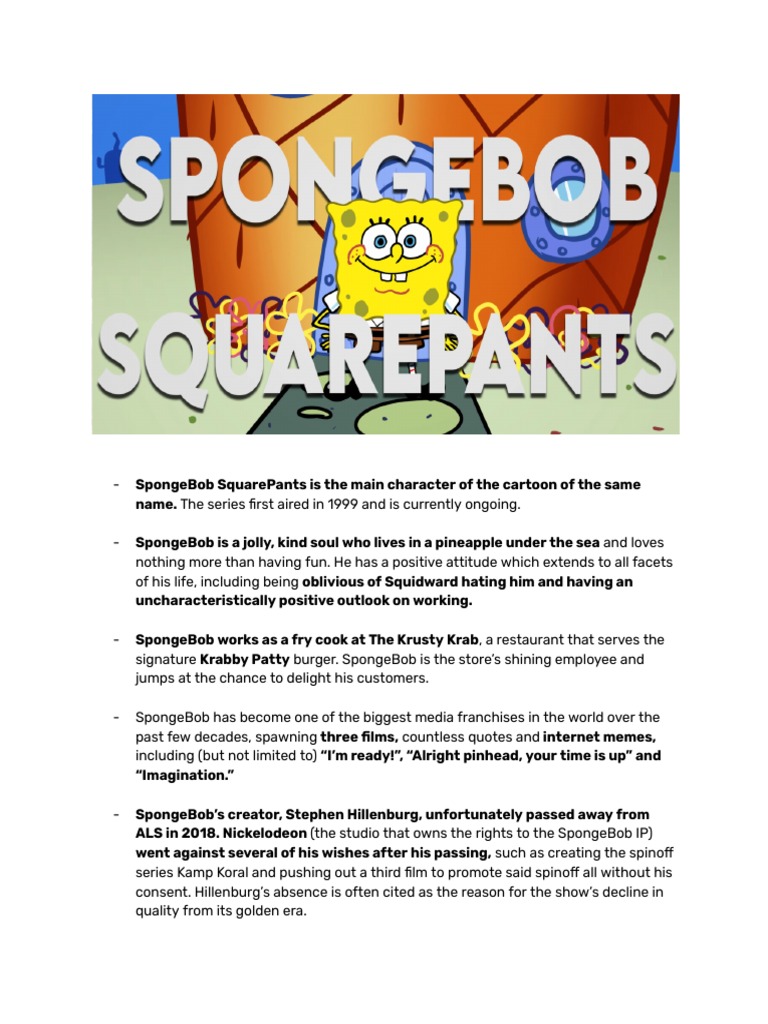 Spongebob Squarepants Characters Names