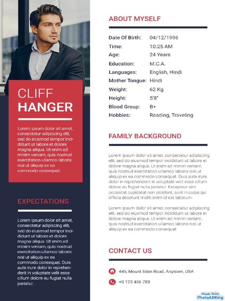 Creative Wedding Biodata Format | PDF