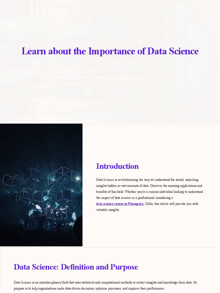 Learn About The Importance of Data Science | PDF | Data Science | Data