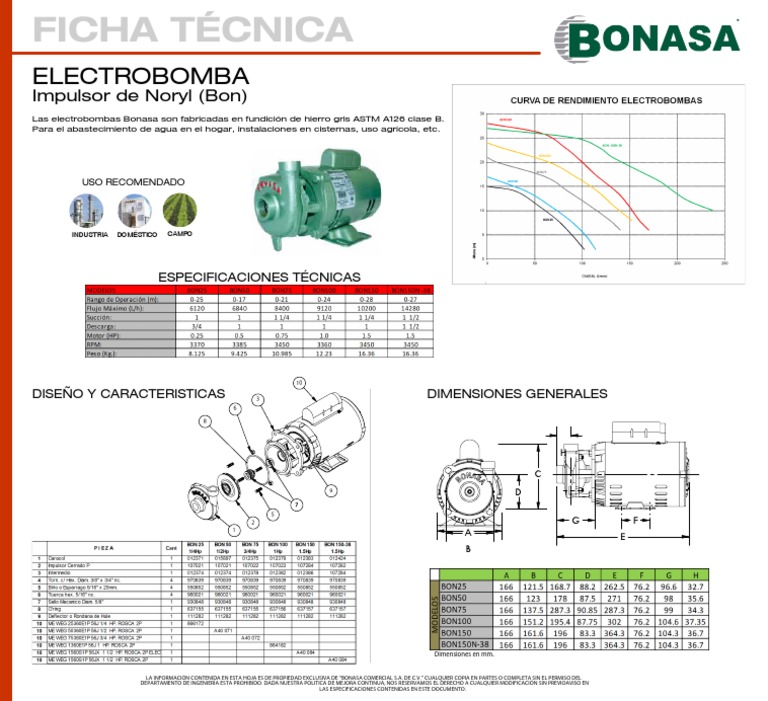 Ficha Tecnica Electrobomba Noryl | PDF