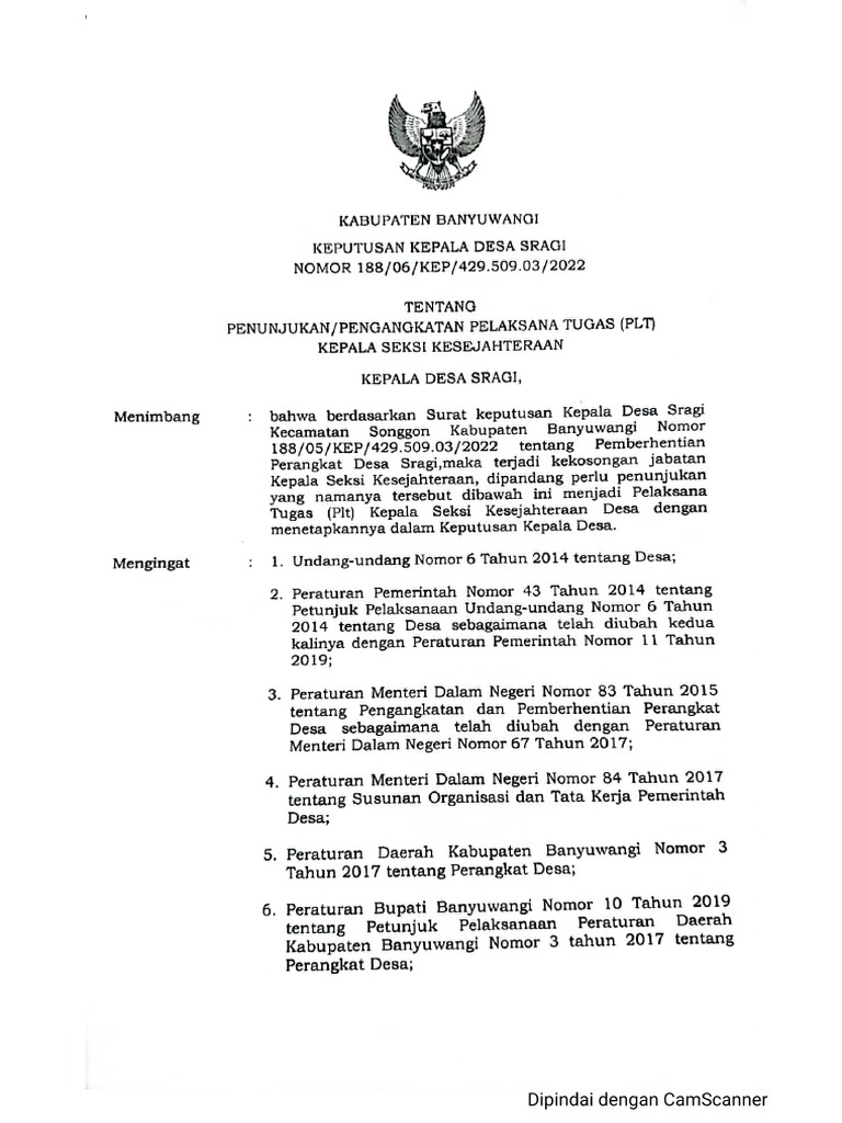 SK PLT Kesra Tahun 2022 | PDF