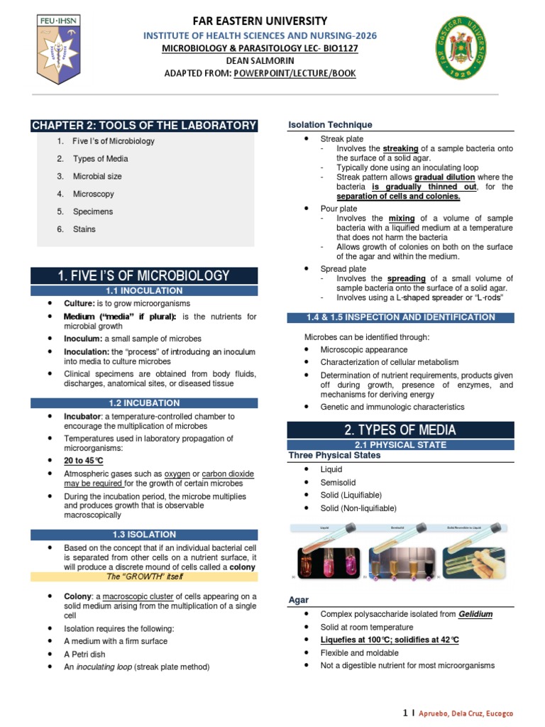 Chapter 2 Lab Tools Reviewer | PDF | Growth Medium | Staining