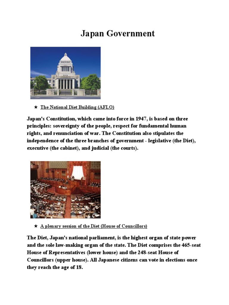 Japan Government - Constitution | PDF