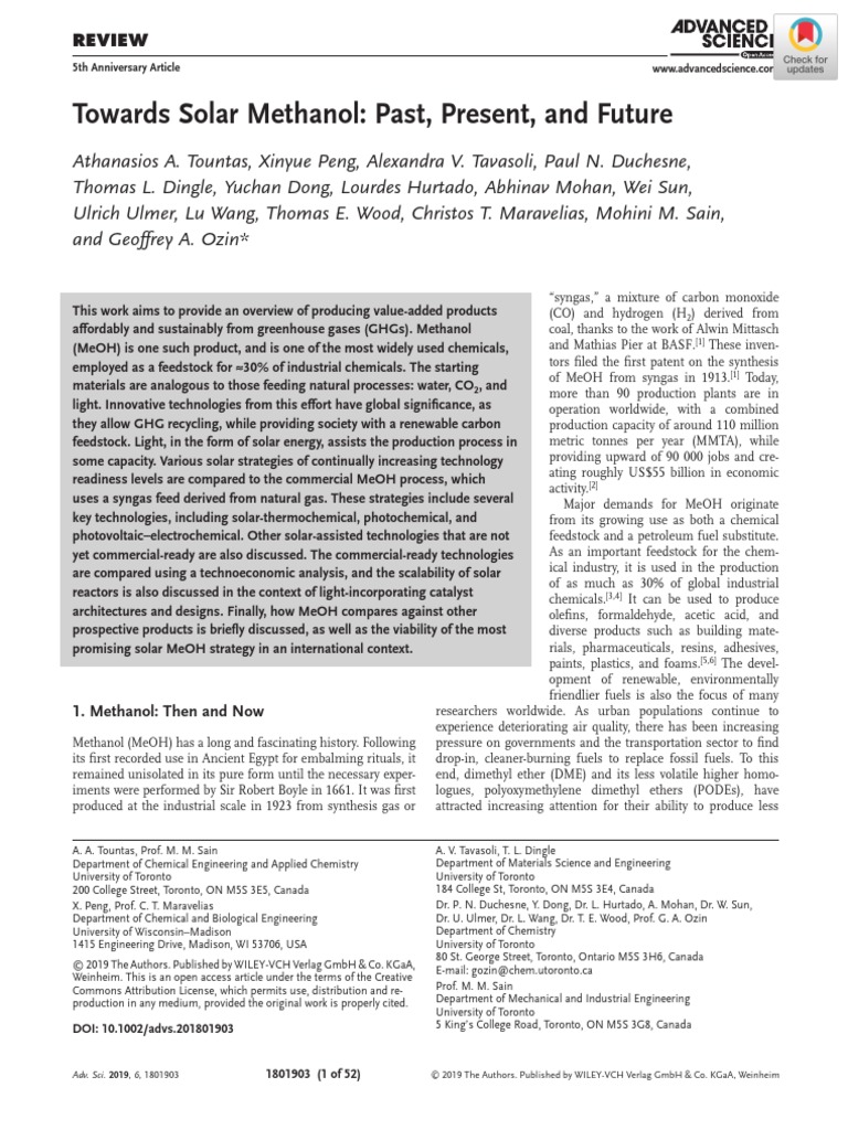 Tountas Et Al. - 2019 - Towards Solar Methanol Past, Present, and ...