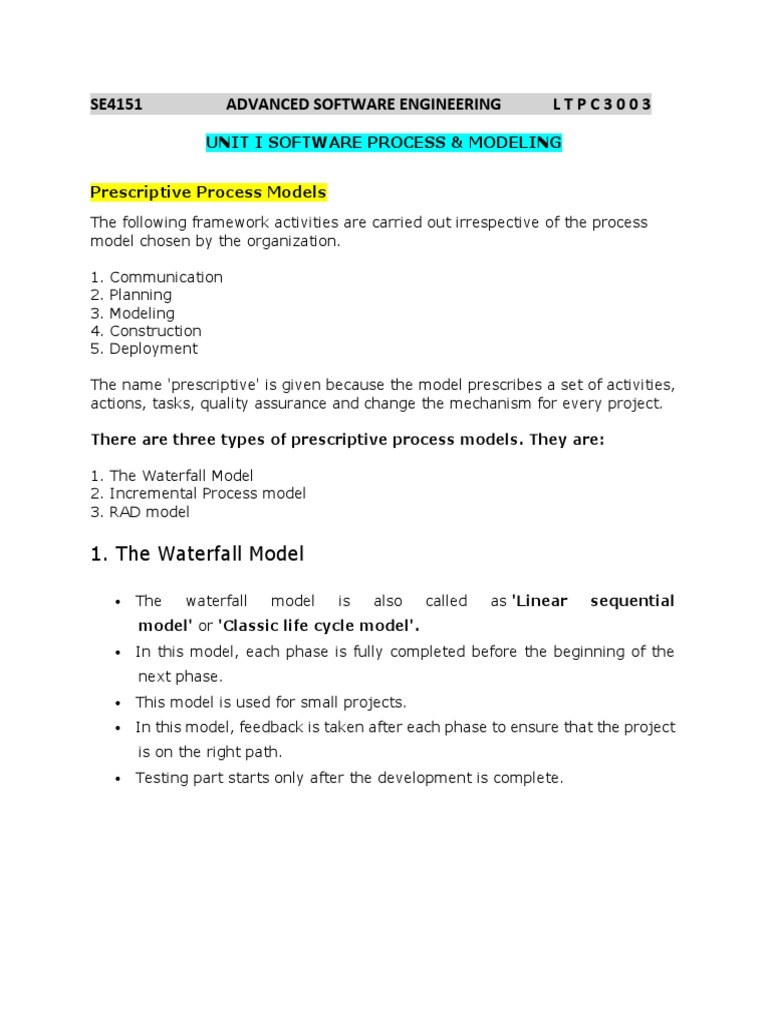 Advanced Software Engg Notes Unit1-5 | PDF | Software Prototyping ...