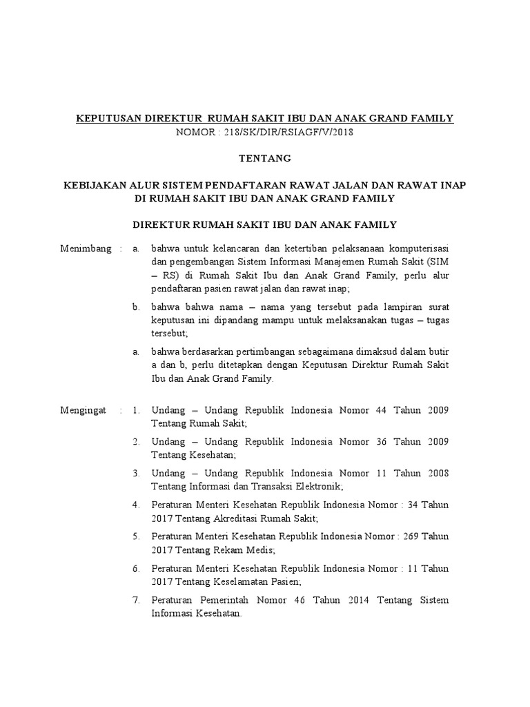 Ep 2 & 3 SK Penetapan Alur Rajal Dan Ranap Simrs - Masih Review Ulang ...