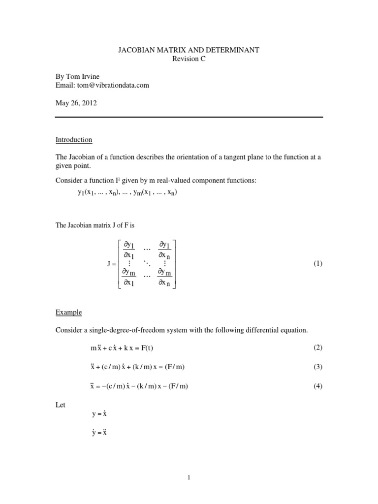 Jacobian | PDF | Equations | Differential Calculus