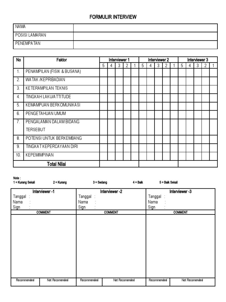 Form Interview | PDF