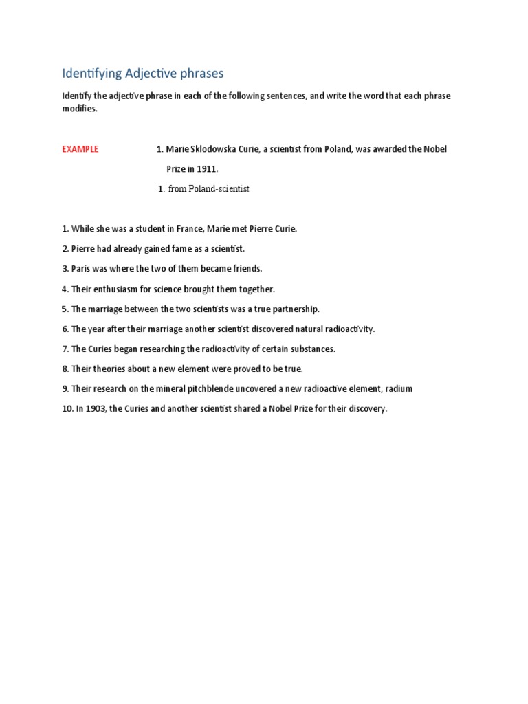 Identifying Adjective Phrases | PDF
