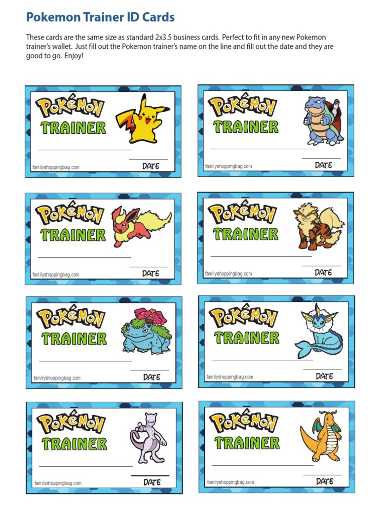 Pokemon Trainer ID Card 290198 | PDF