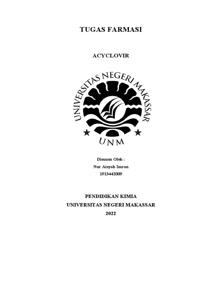 Tugas Farmasi - Acyclovir - Nur Aisyah Imran - 1913442009 | PDF