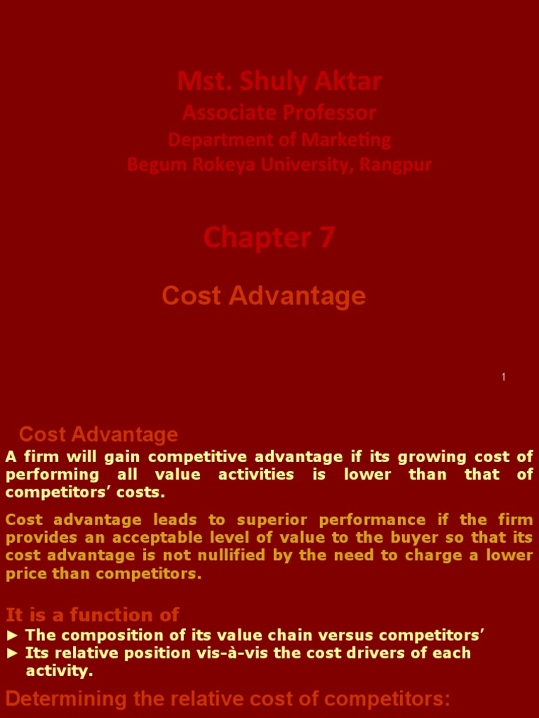 Cost Advantage Strategies | PDF | Value Chain | Sales