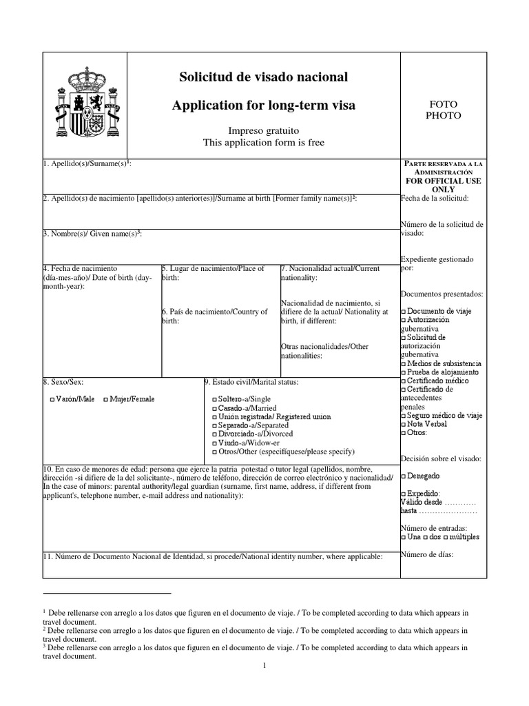 20210611-Formulario Nacional Español-Inglés | PDF | Inmigración ...