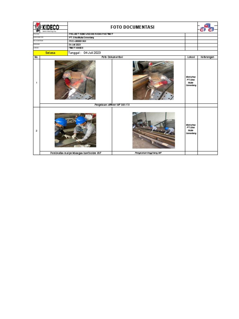 Laporan Harian Project Tanah Merah | PDF