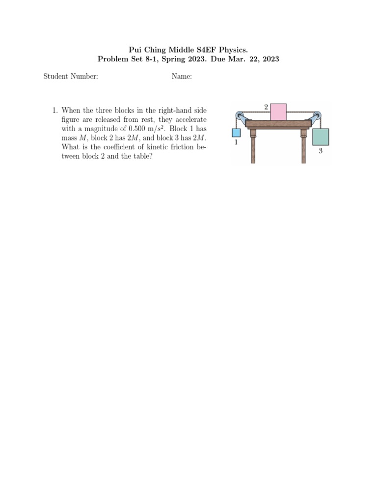 S4EF Problem Set 8-1 | PDF | Force | Quantity