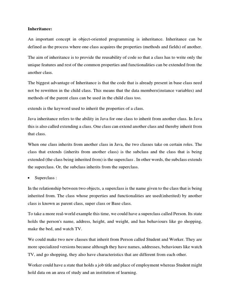 Unit 2 Part 1 Java Pdf Inheritance Object Oriented Programming 1182