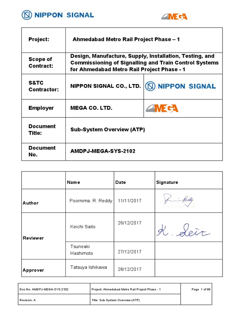 AMDPJ-MEGA-SYS-2102 - A - Sub-systemOverview (ATP) | PDF | Rail ... AMDPJ-MEGA-SYS-2102 - A - Sub-systemOverview (ATP) | PDF | Rail ...