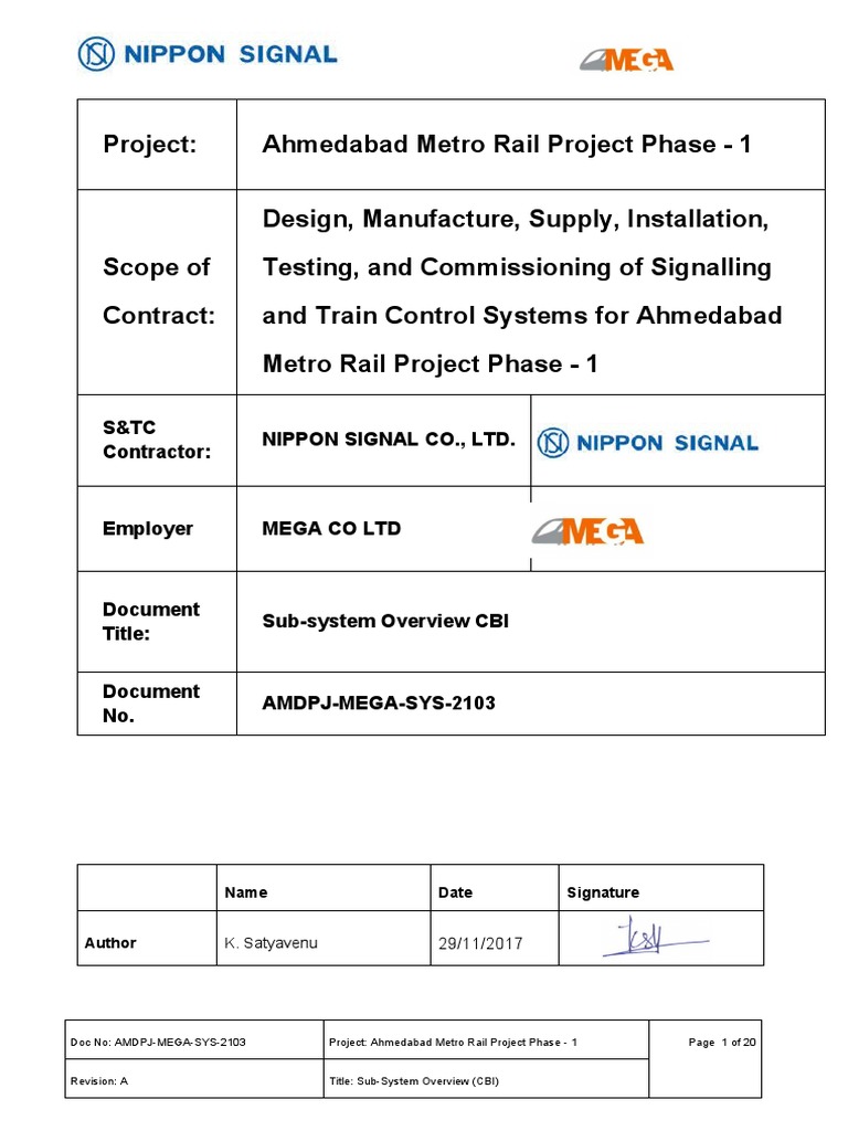 AMDPJ-MEGA-SYS-2103 - A - Sub-systemOverview (CBI) | PDF | Input/Output ...