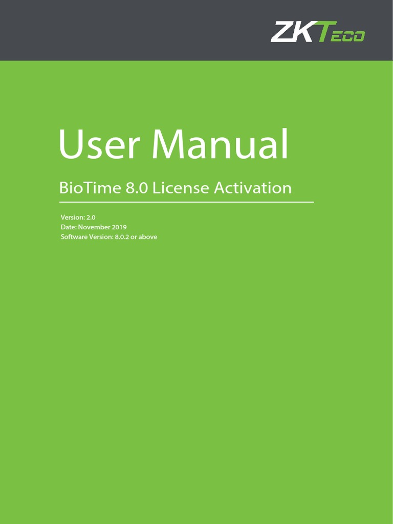3-BioTime8.0 License Activation User Manual-V2.0 | PDF | User ... 3-BioTime8.0 License Activation User Manual-V2.0 | PDF | User ...