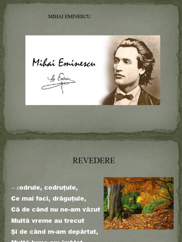 Revedere (Mihai Eminescu) | PDF