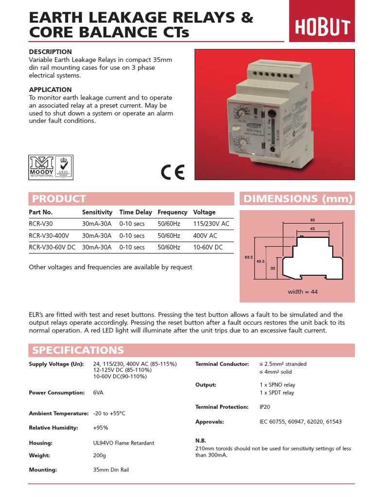 Earth Leakage Relays | Download Free PDF | Alternating Current | Relay