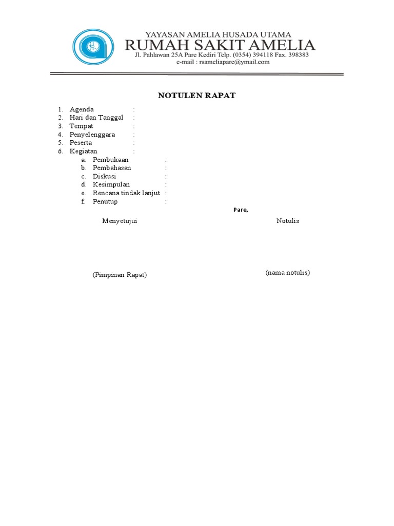 Form Notulen | PDF | Karier & Perkembangan