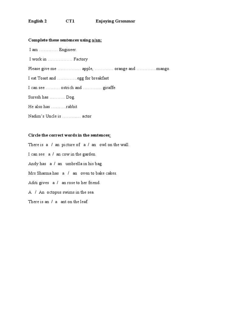 English 2 Enjoying Grammar | PDF