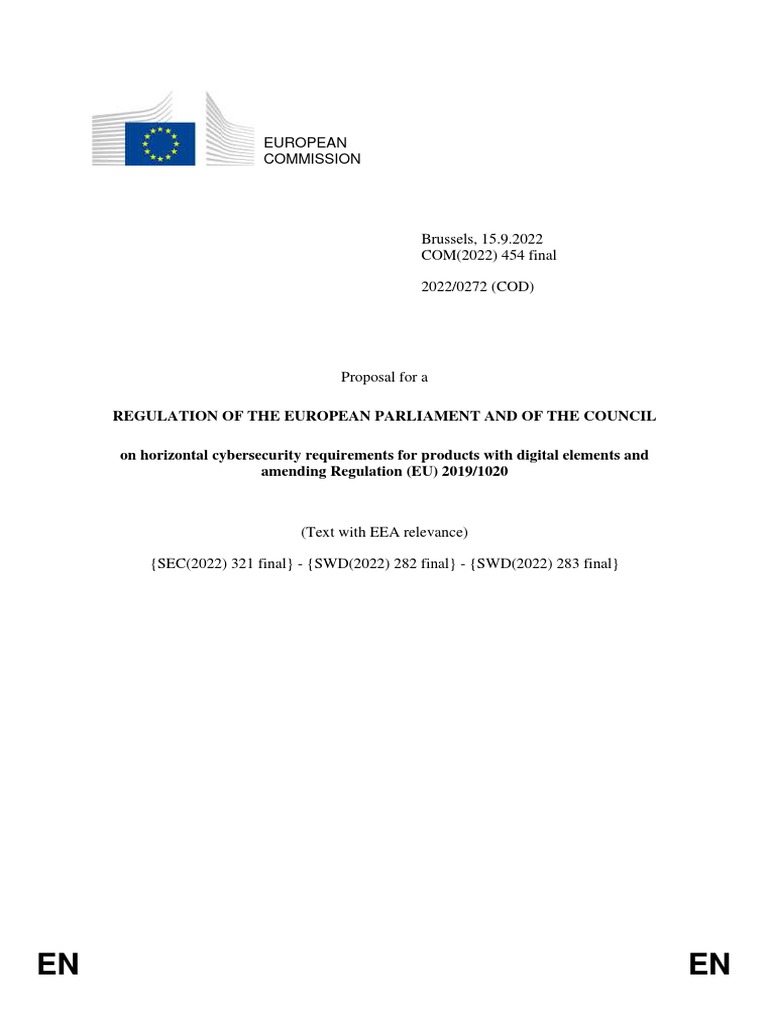 EU Cybersecurity Regulation Proposal 2022 | PDF | Computer Security ...