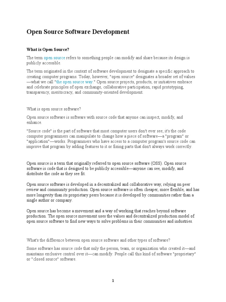 Lecture Notes 2 Open Source Software Development Pdf Open Source Free Software