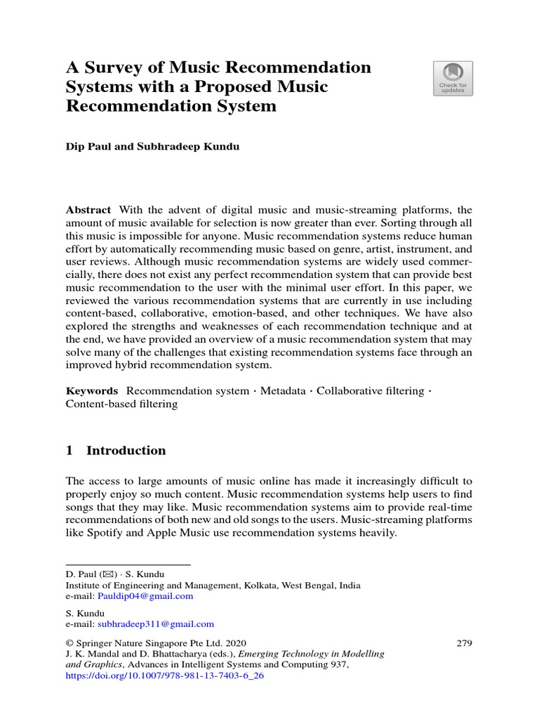 A Survey of Music Recommendation Systems With A Proposed Music ...