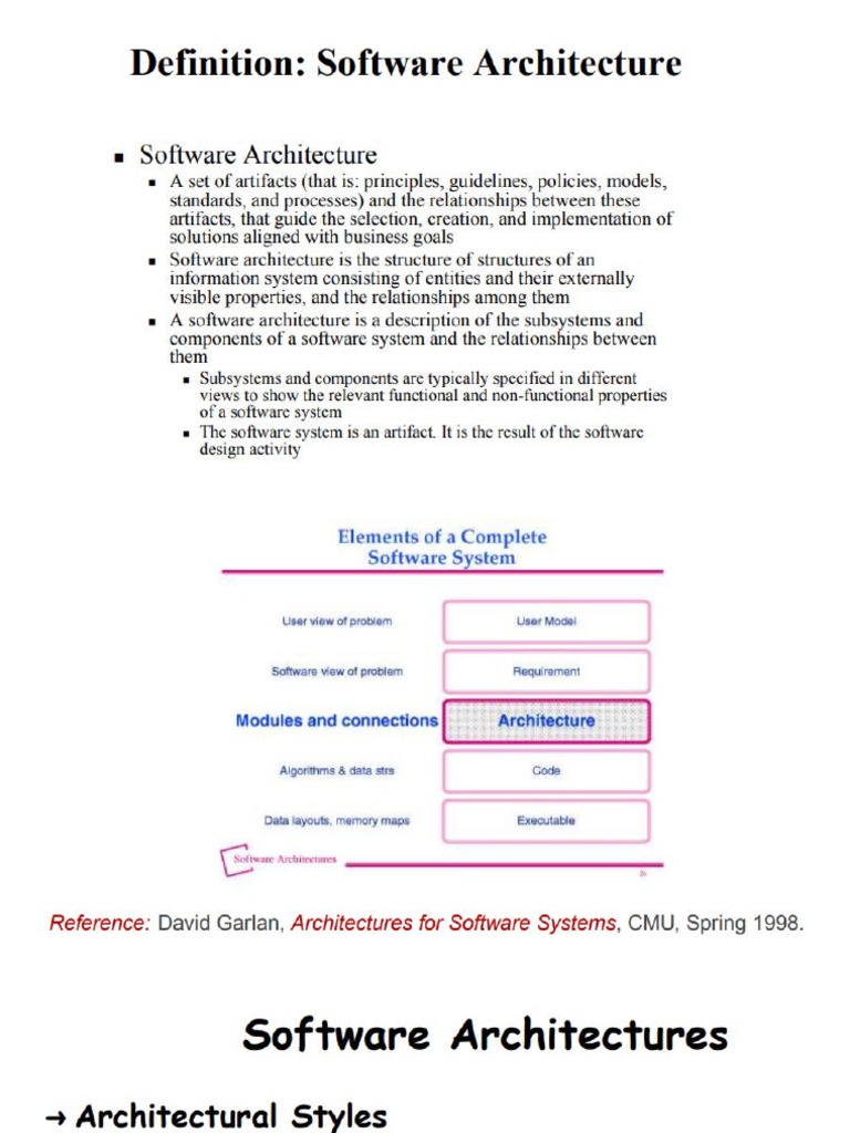 CSC 411 LECTURE NOTES 3 Software Architecture | PDF