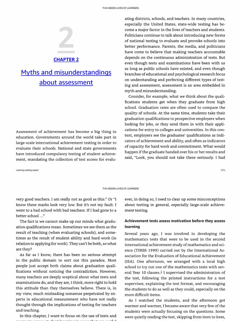 Myths and Misunderstandings About Assessment | PDF