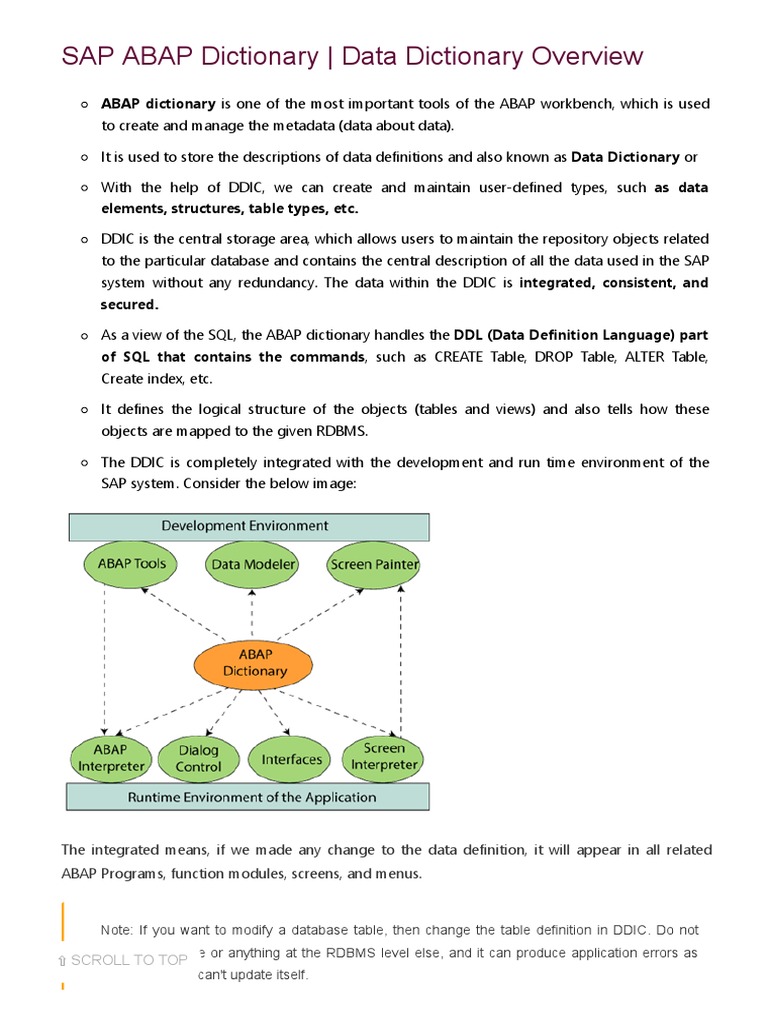 SAP ABAP Dictionary | PDF | Information Technology | Information Science
