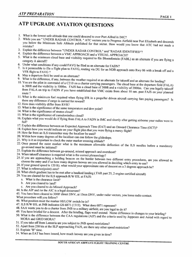 ATP Prep Questions | PDF