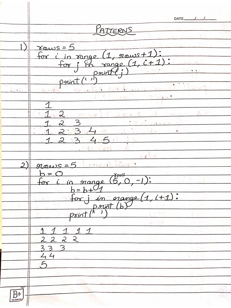 Creating Patterns Coding Nested For Loop Pdf 0147