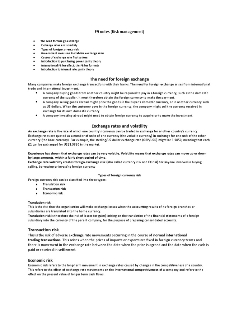 F9 Notes (Risk Management) | Download Free PDF | Futures Contract ...