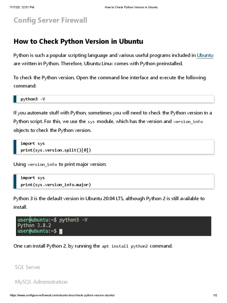 How To Check Python Version In Ubuntu PDF