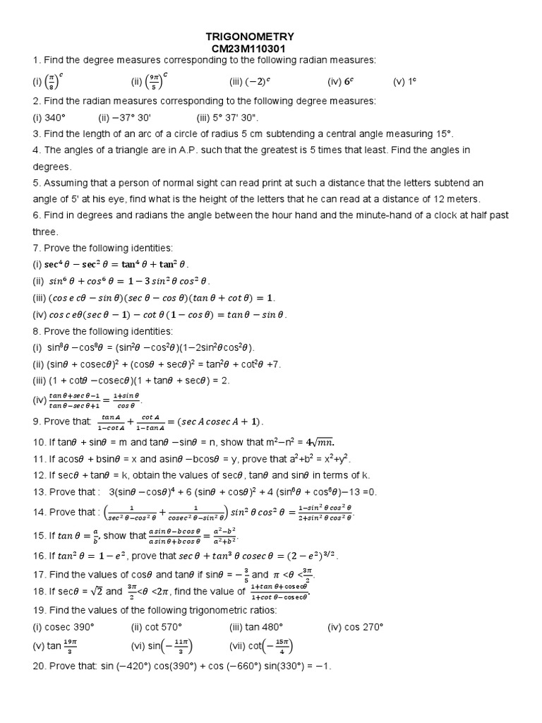Math Trigno | Download Free PDF | Trigonometric Functions | Angle
