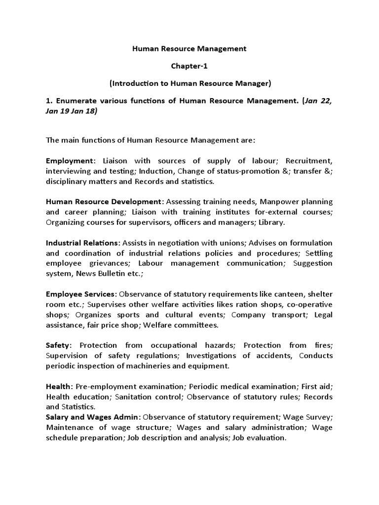 HRM Notes | PDF | Human Resources | Human Resource Management