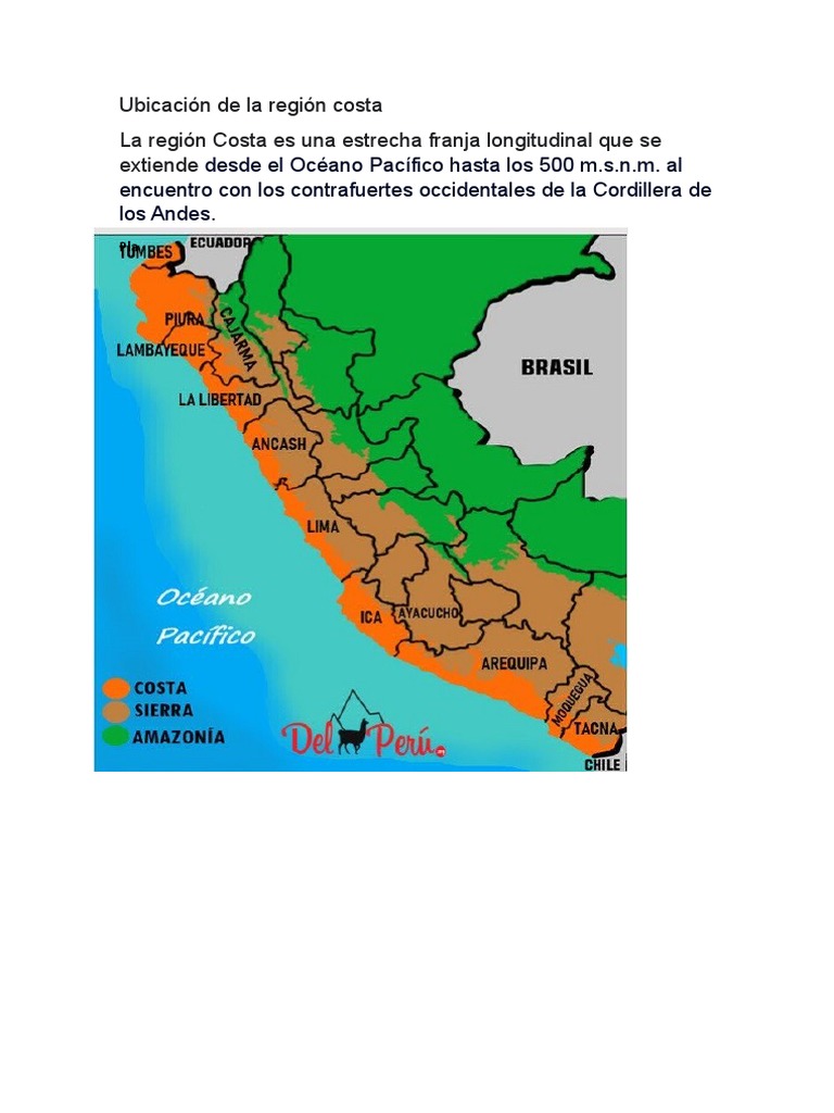 Ubicación de la región costa | PDF